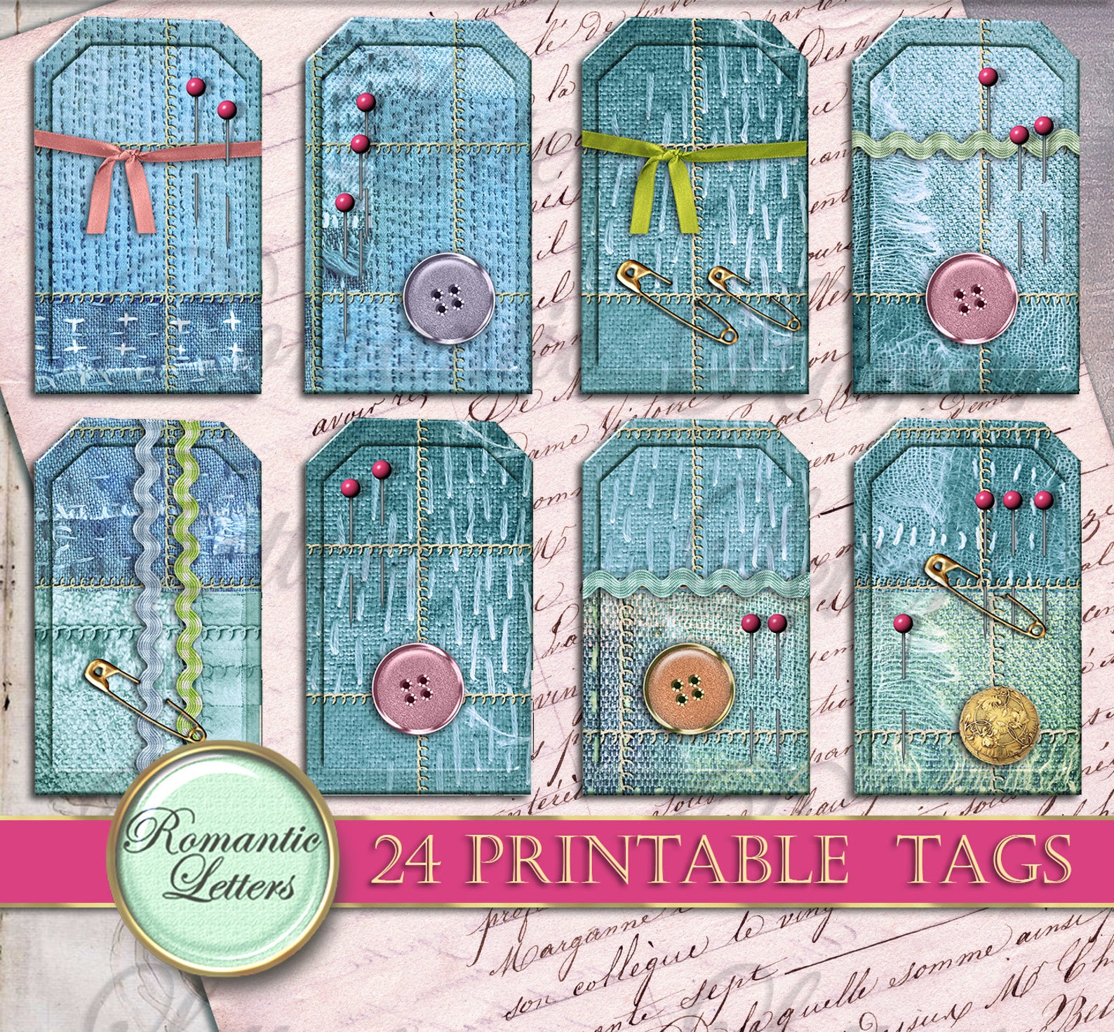 Printable Scrapbook Tags Printable Gift Tags Bookmark Digital - Etsy