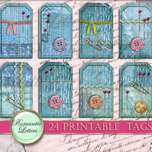 Printable Scrapbook Tags Printable Gift Tags Bookmark Digital Hand Made ...