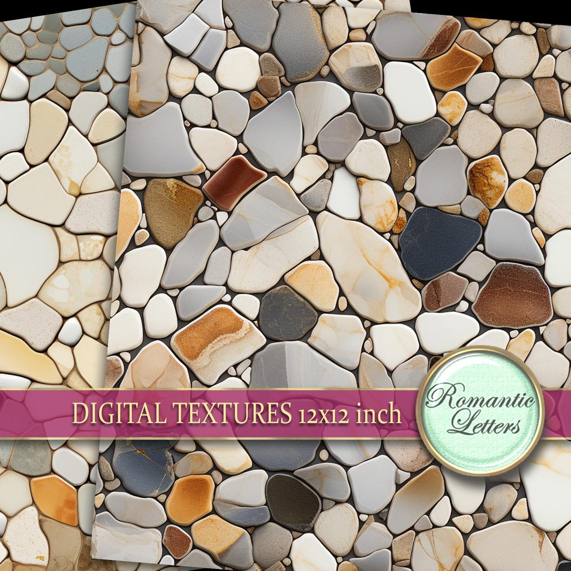Marble Stone Texture Digital Paper Pack Scrapbook Printable Decoupage ...