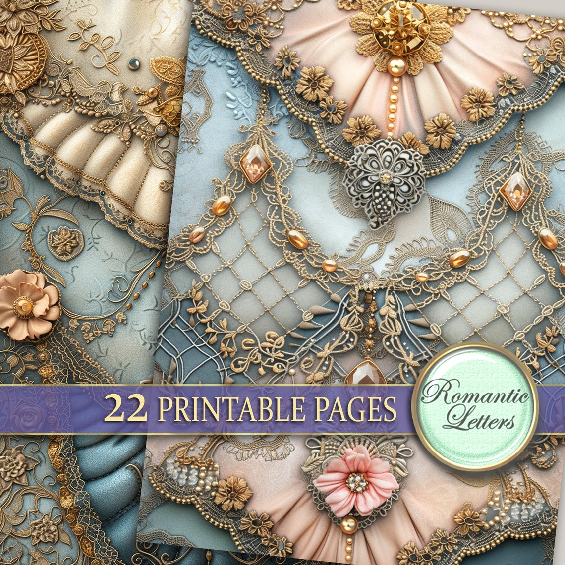 Digital Printable Scrapbook Paper Pack Shabby Chic Patchwork Fabric ...