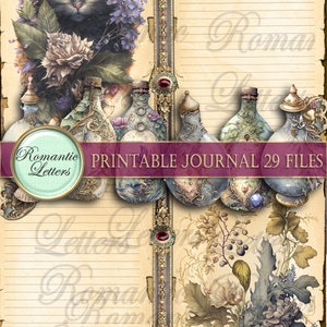 Magic Printable Junk Journal Kit Printable Journal Pages Card Tag Cover ...