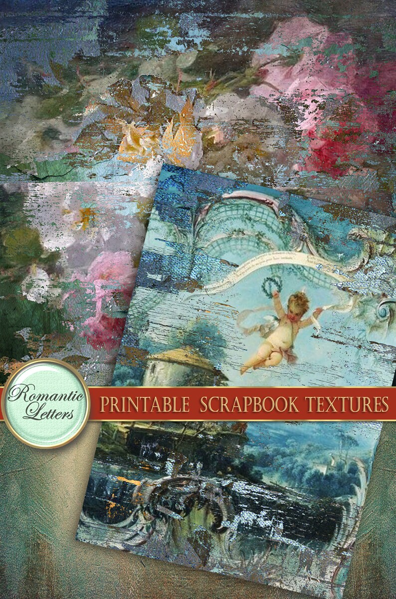 Baroque Digital Printable Scrapbook Paper Background Floral - Etsy