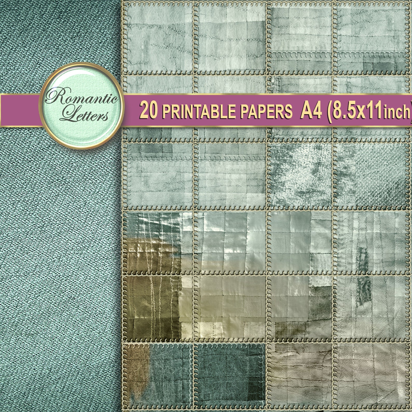 Fabric Texture Digital Printable Scrapbook Paper Pack Journal - Etsy