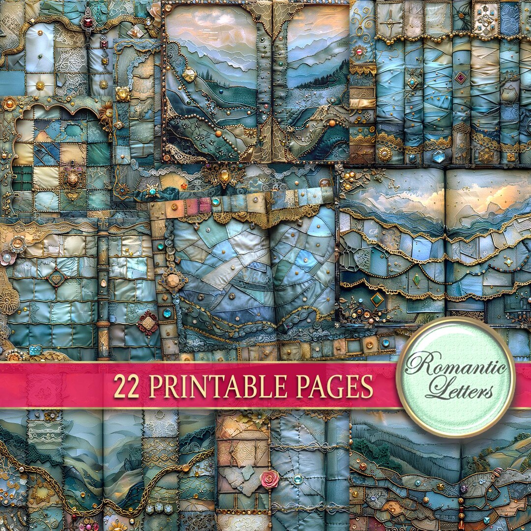 Patchwork Digital Printable Scrapbook Paper Pack Junk Journal Pages ...