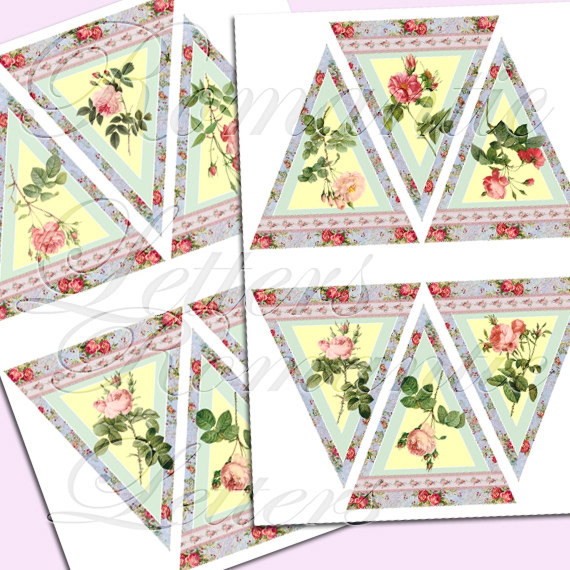 SALE Printable Digital Banner Shabby Chic Birthday Party Digital ...