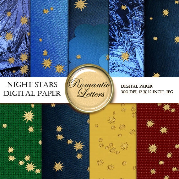 Night Digital Paper Pack Scrapbook Paper Digital Backdrops | Etsy