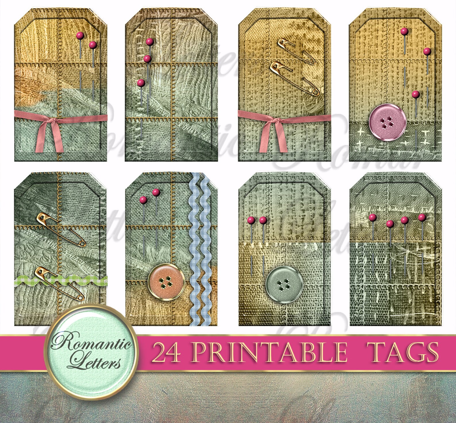 Printable Scrapbook Tags Printable Gift Tags Vintage Printable Bookmark ...