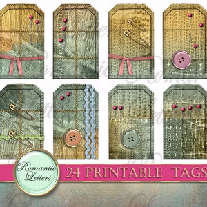 Printable Scrapbook Tags Printable Gift Tags Vintage Printable Bookmark ...