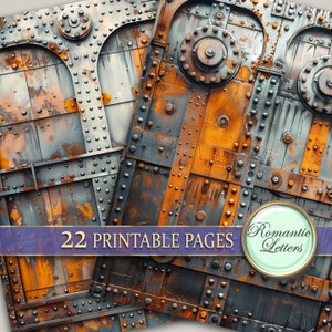Rust Metal Texture Steampunk Printable Paper Pack Scrapbook Printable ...