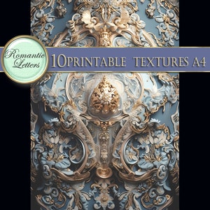 Digital Paper Pack Baroque Gold Wedding Printable Scrapbook Paper ...