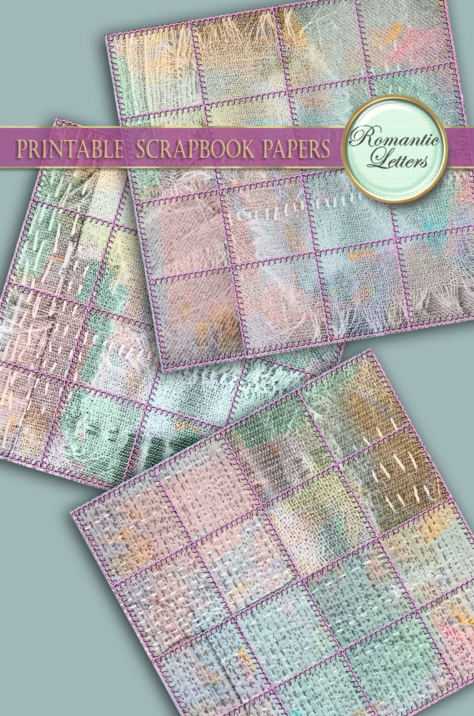 Digital Printable Scrapbook Paper Pack Newborn Album Background Paper ...