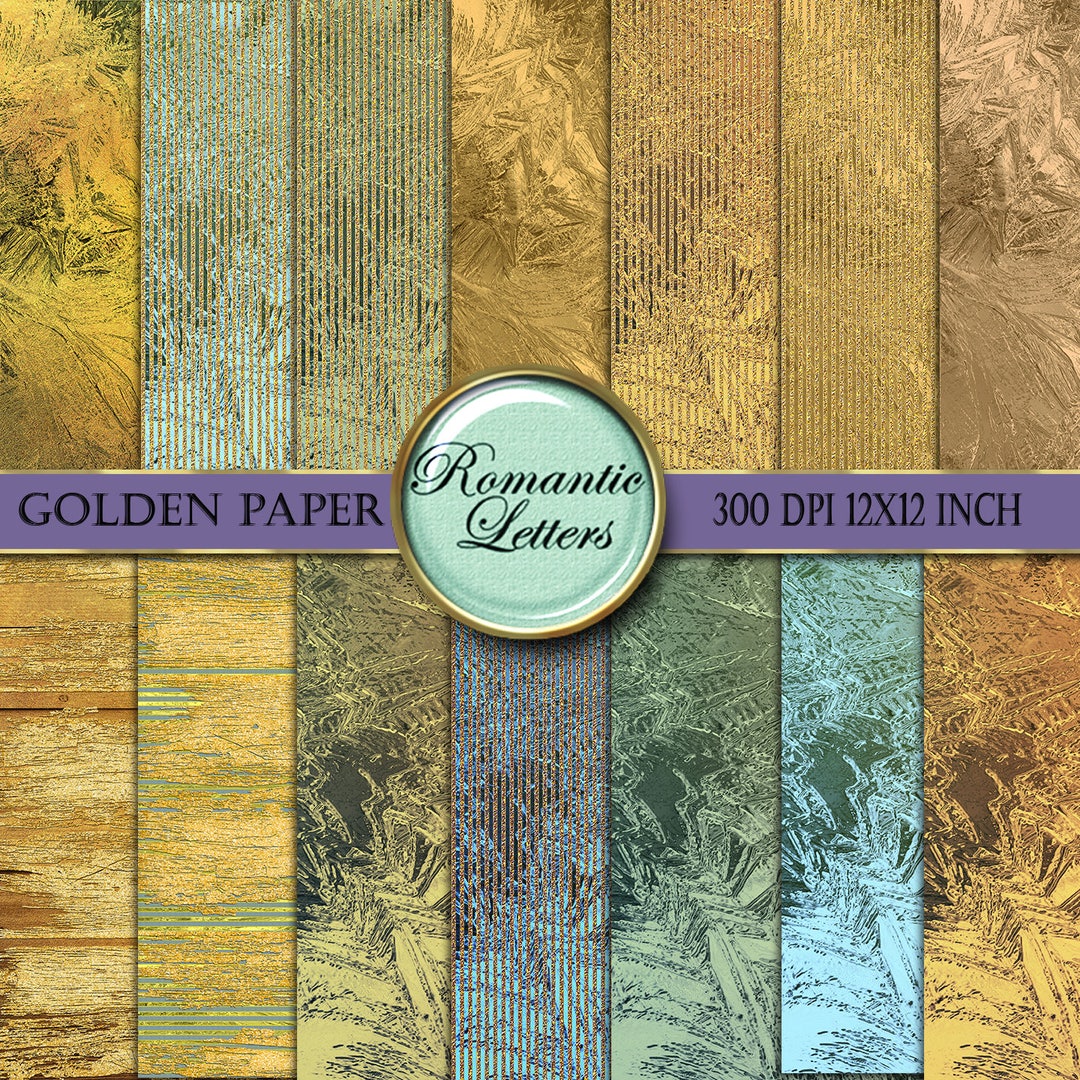 Gold Glitter Digital Paper Gold Digital Scrapbook Paper Pack Digital ...