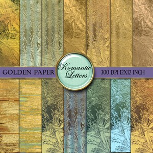 Gold Glitter Digital Paper Gold Digital Scrapbook Paper Pack Digital ...