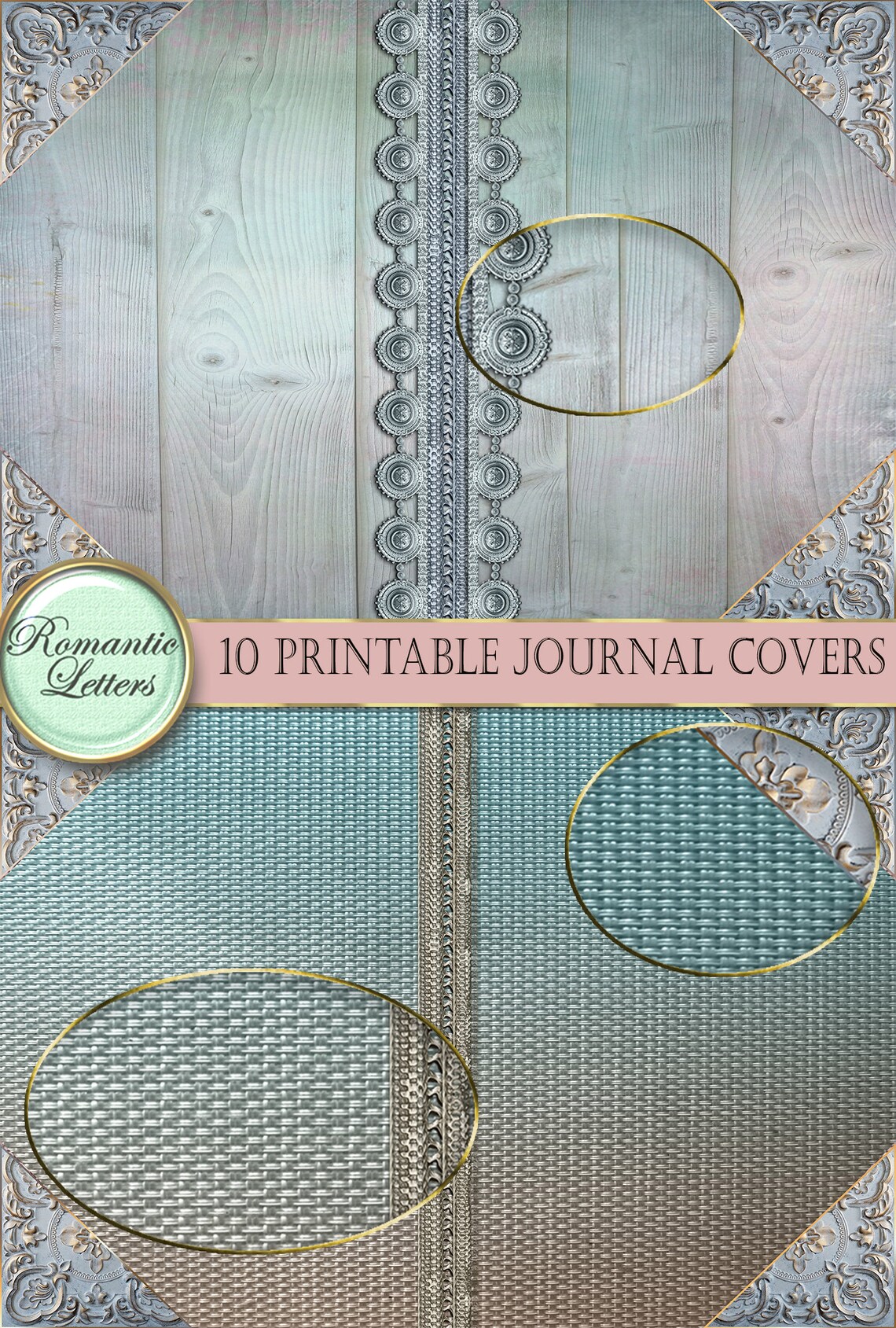 Printable Junk Journal Covers Kit Digital Scrapbook Cover Digital ...