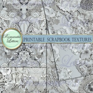 Digital Paper Lace Wedding Scrapbook Printable Paper Pack Digital ...