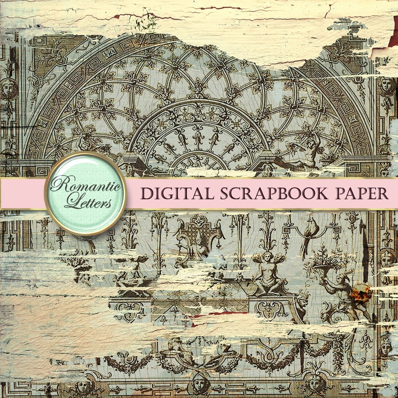 Shabby Digital Scrapbook Paper Pack Digital Background Shabby Chic ...