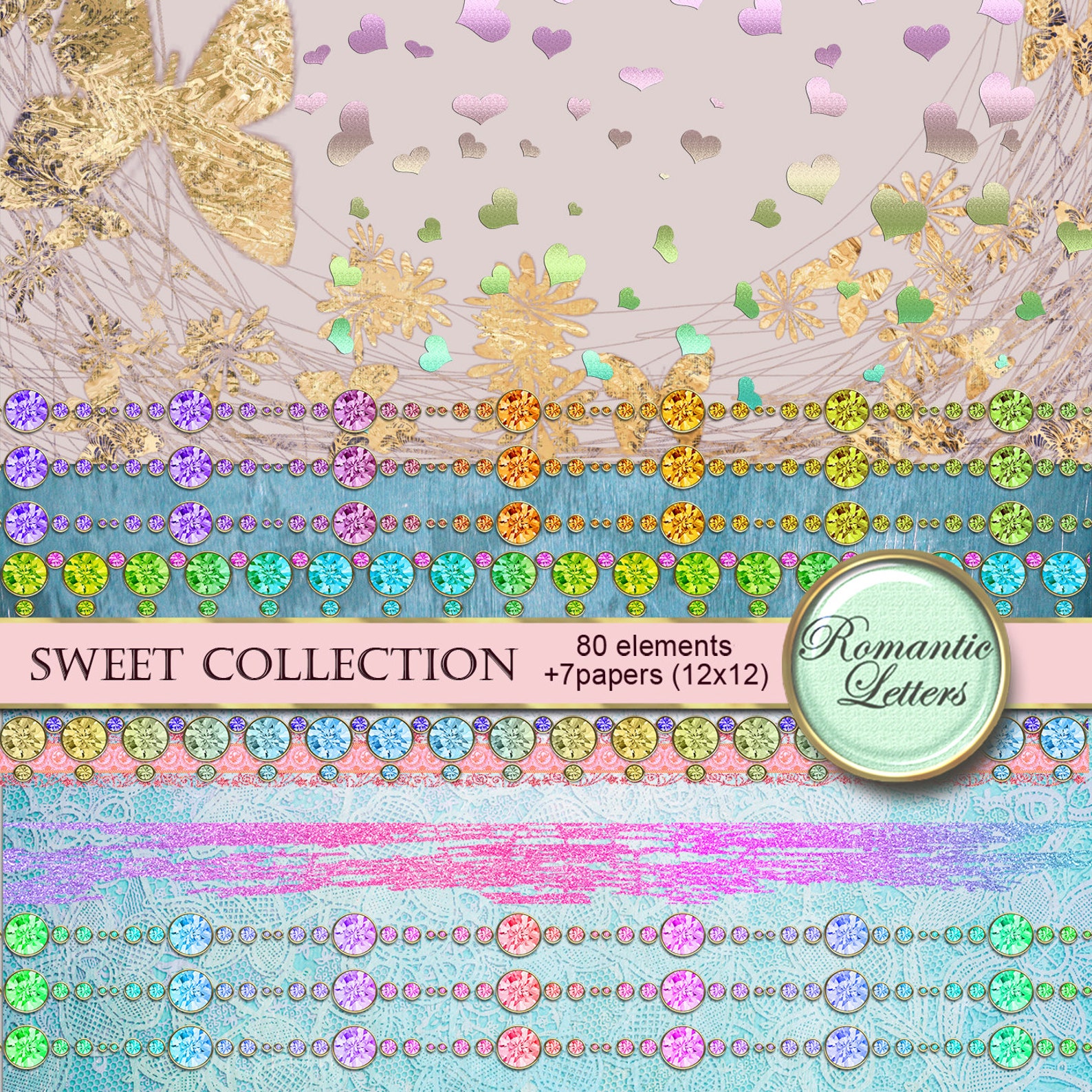 Digital Scrapbooking Kit Digital Clip Art Alphabet Printable | Etsy