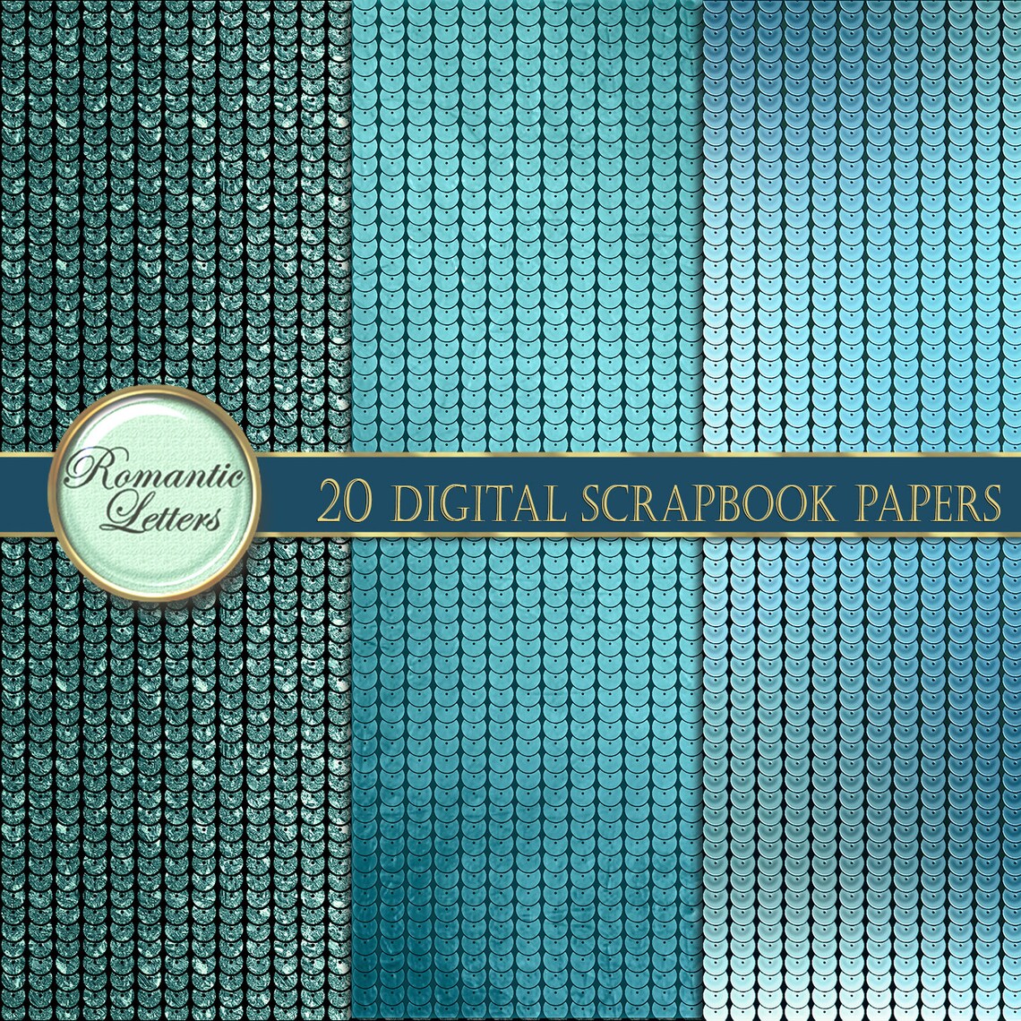 Digital Paper Teal Digital Scrapbook Album Paper Digital Texture Teal ...