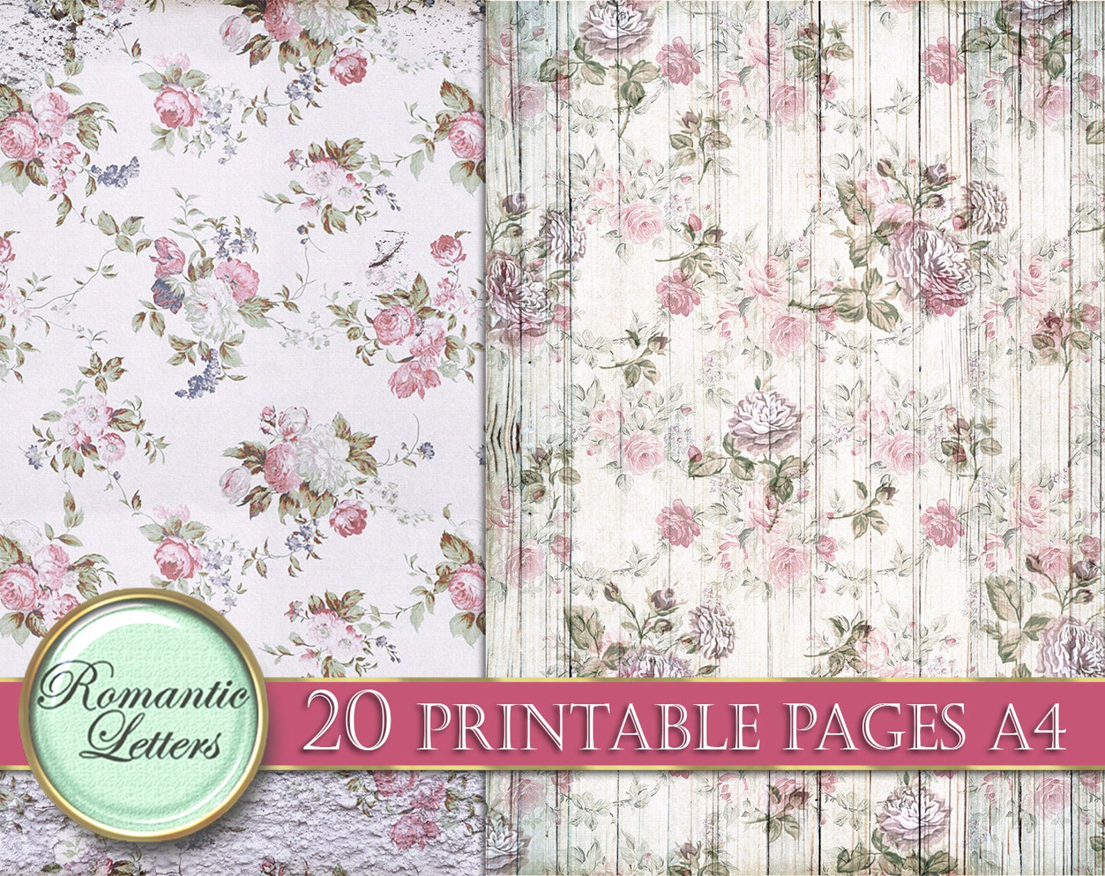 Digital Background Paper Shabby Chic Wedding Scrapbook Digital - Etsy