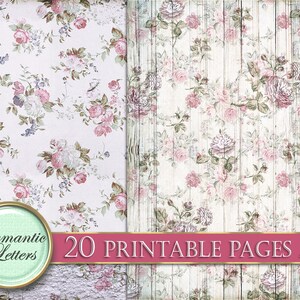 Digital Background Paper Shabby Chic Wedding Scrapbook Digital Paper ...