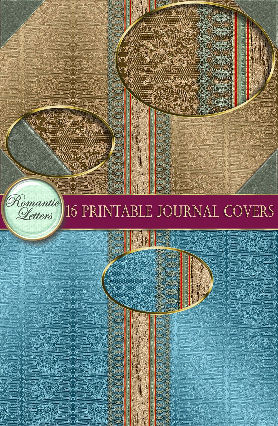 Printable Junk Journal Covers Kit Digital Scrapbook Cover | Etsy