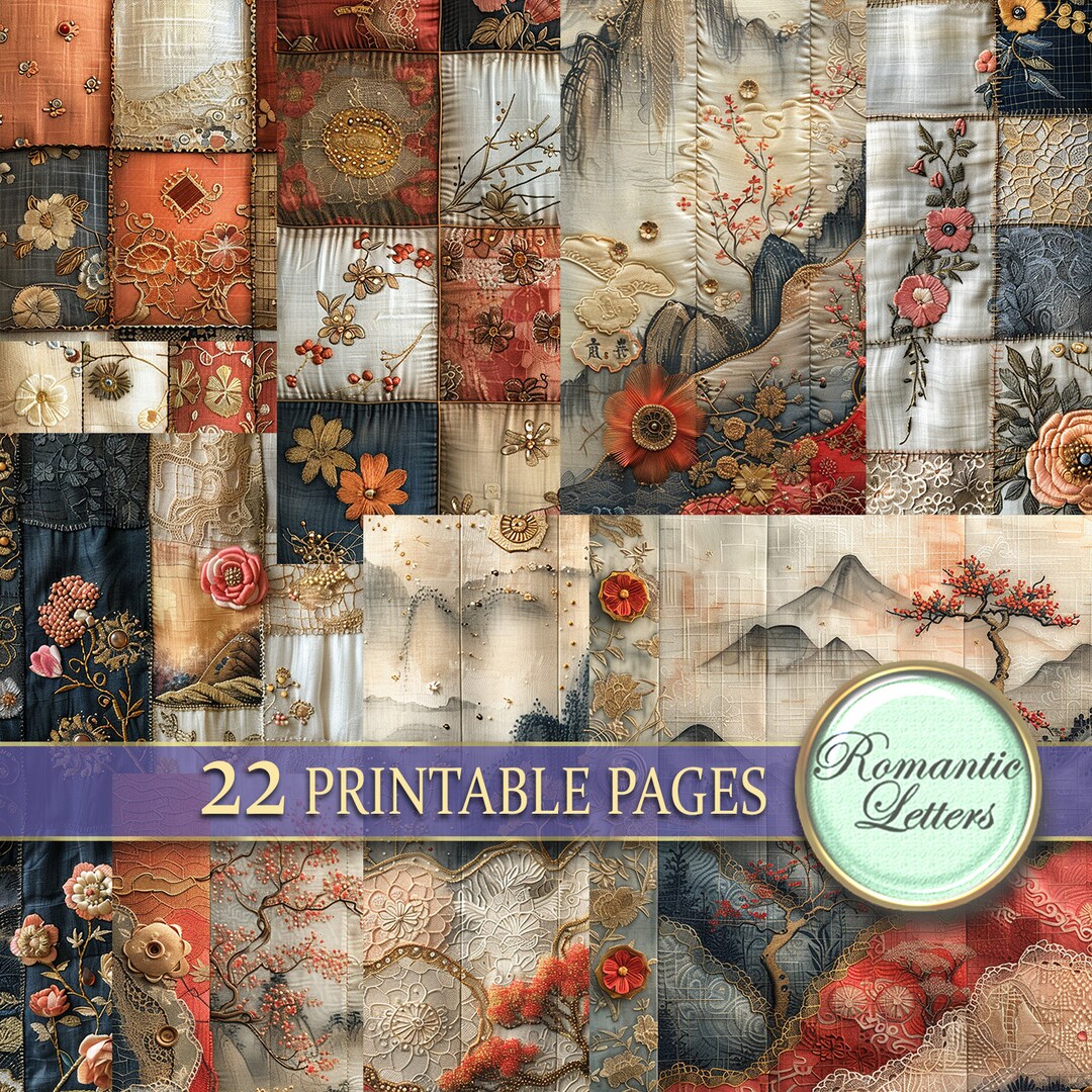 Digital Printable Scrapbook Paper Pack Junk Journal Paper Patchwork ...