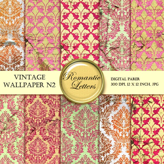 Digital Scrapbook Paper Pack Vintage Wallpaper Digital | Etsy
