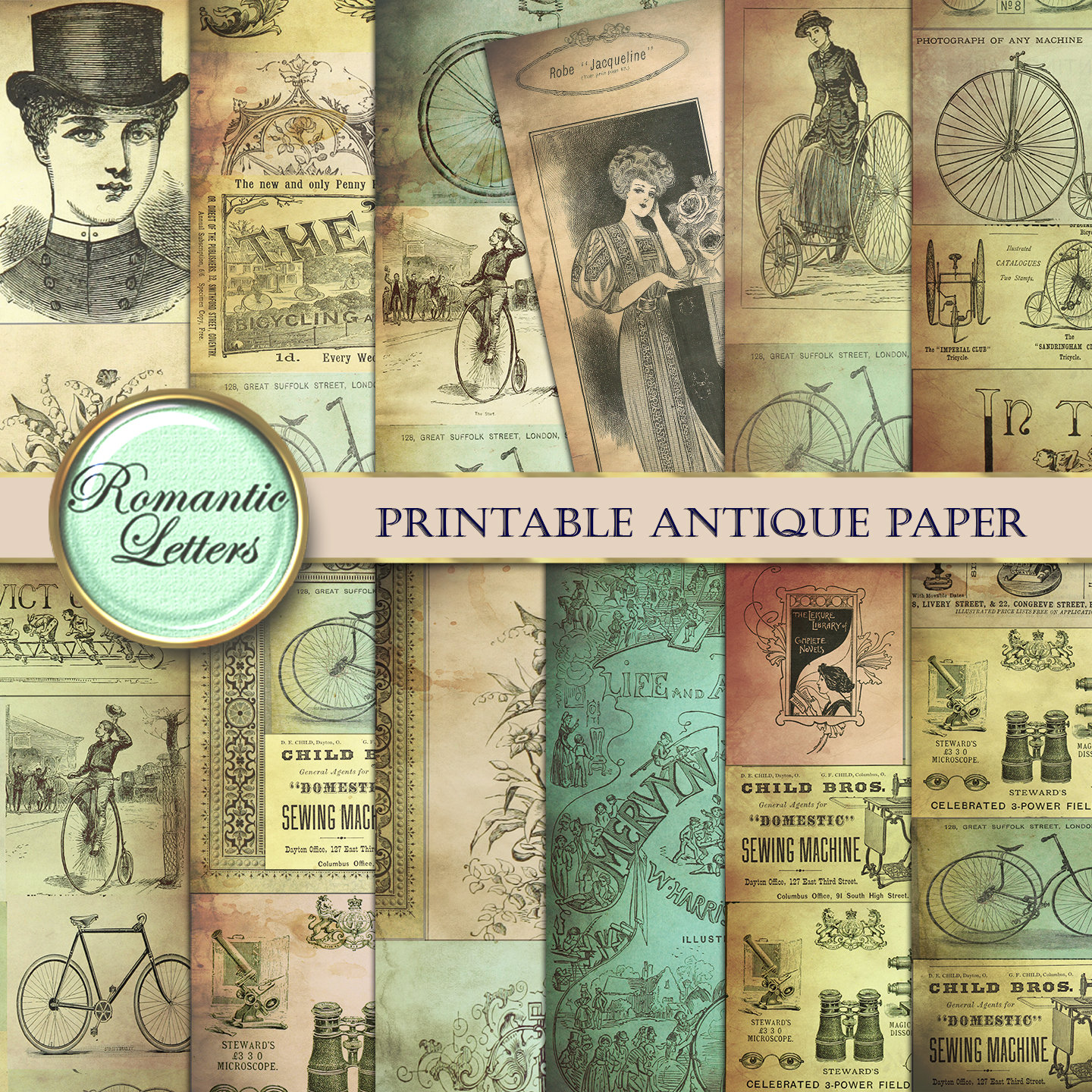 Victorian Digital Scrapbook Paper Pack Digital Paper Victorian - Etsy