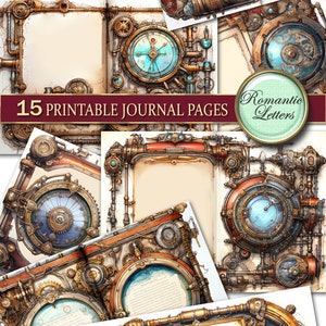 Steampunk Printable Junk Journal Pages Digital Scrapbook Paper Pack ...