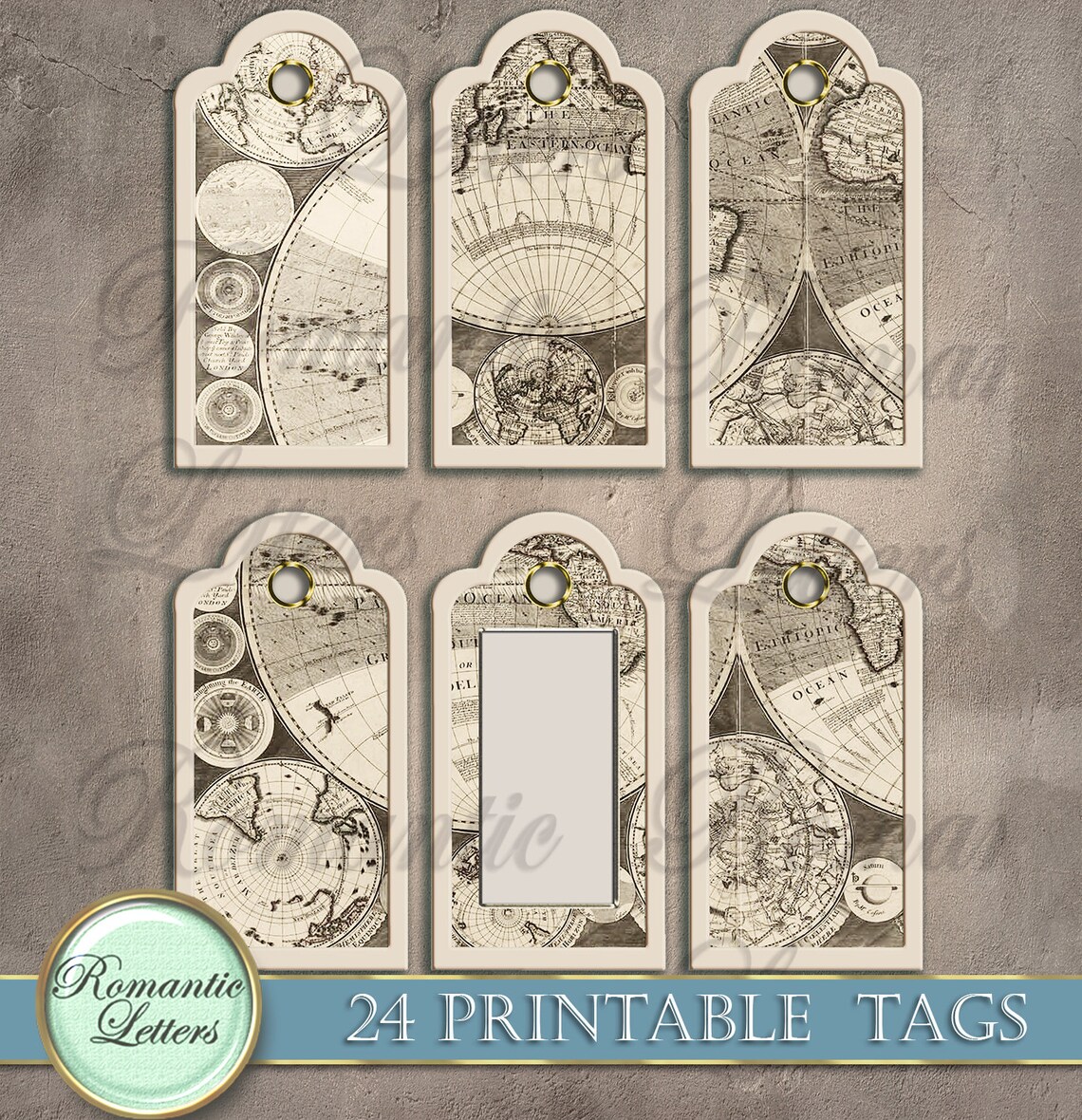Printable junk journal tags printable gift tags printable | Etsy