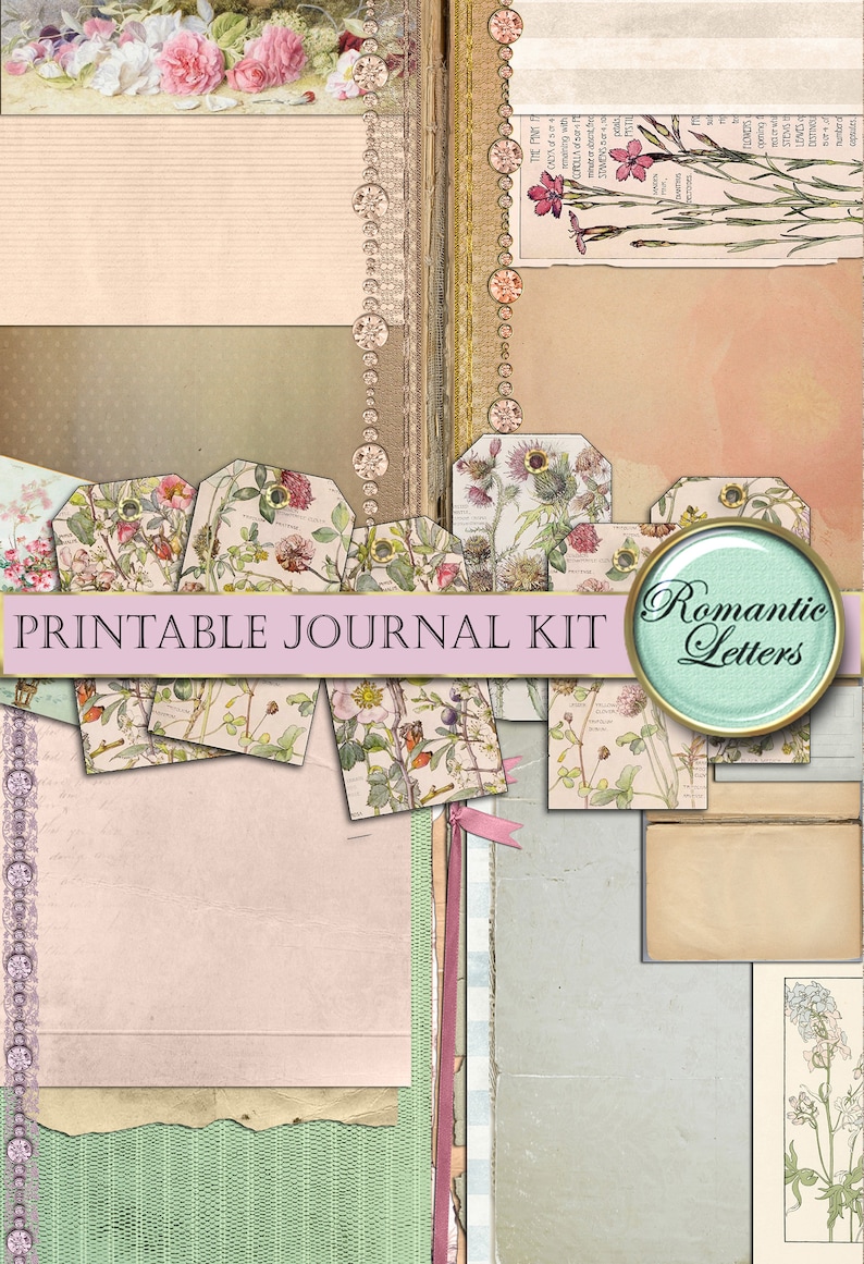 Printable Junk Journal Kit Digital Collage Sheet Printable - Etsy Sweden
