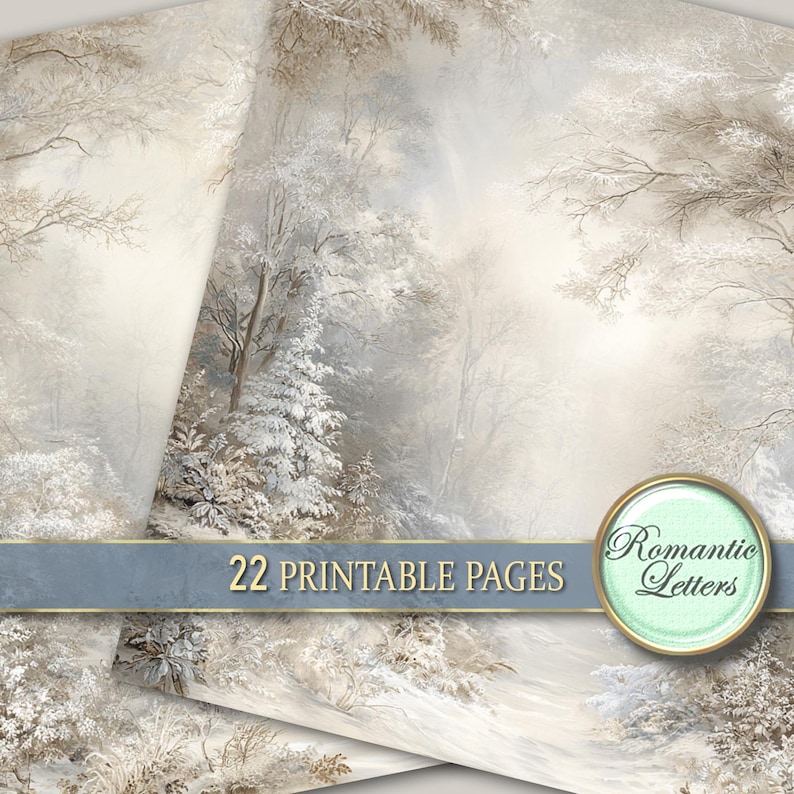 Winter Forest Digital Paper Pack Printable Winter Wedding Album Paper ...