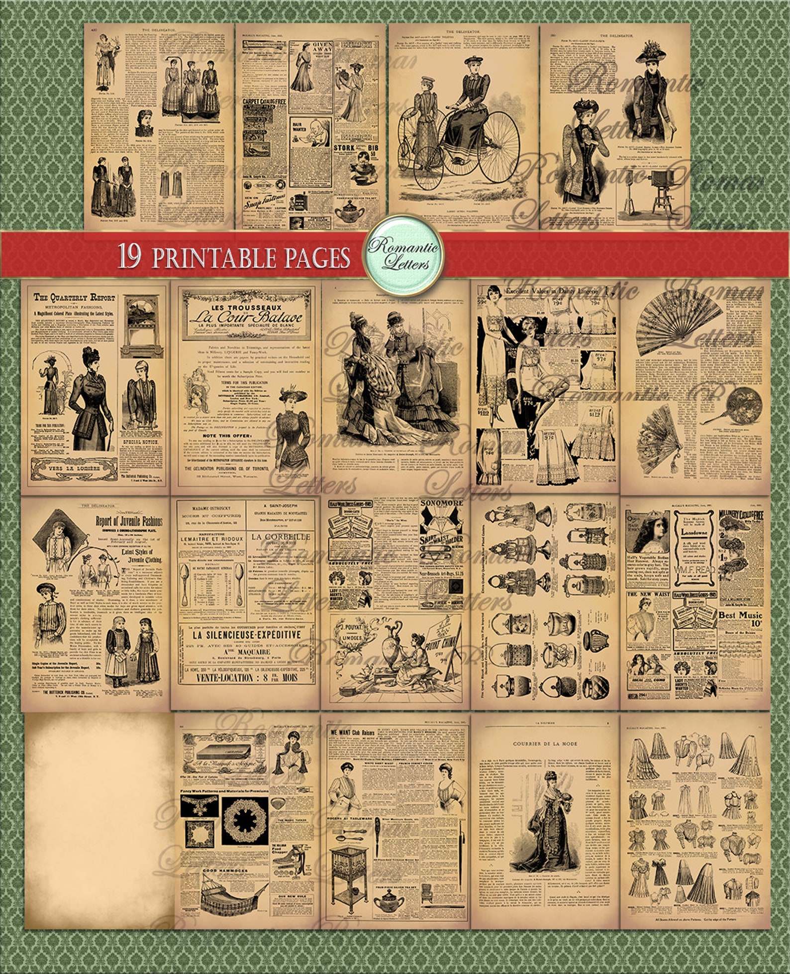 Digital Paper Pack Scrapbook Background Paper Digital - Etsy