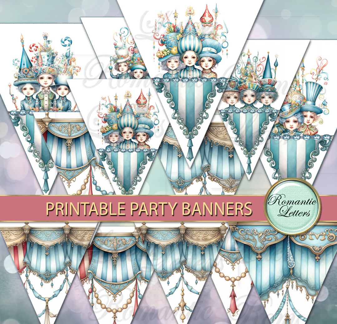 Merry Christmas Printable Digital Banner Decoration Christmas Party ...