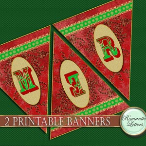 Printable Digital Banner Merry Christmas Decoration Christmas Party ...