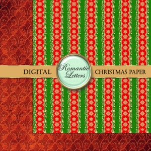 Christmas Digital Paper Pack Digital Christmas Scrapbook Paper Gold ...