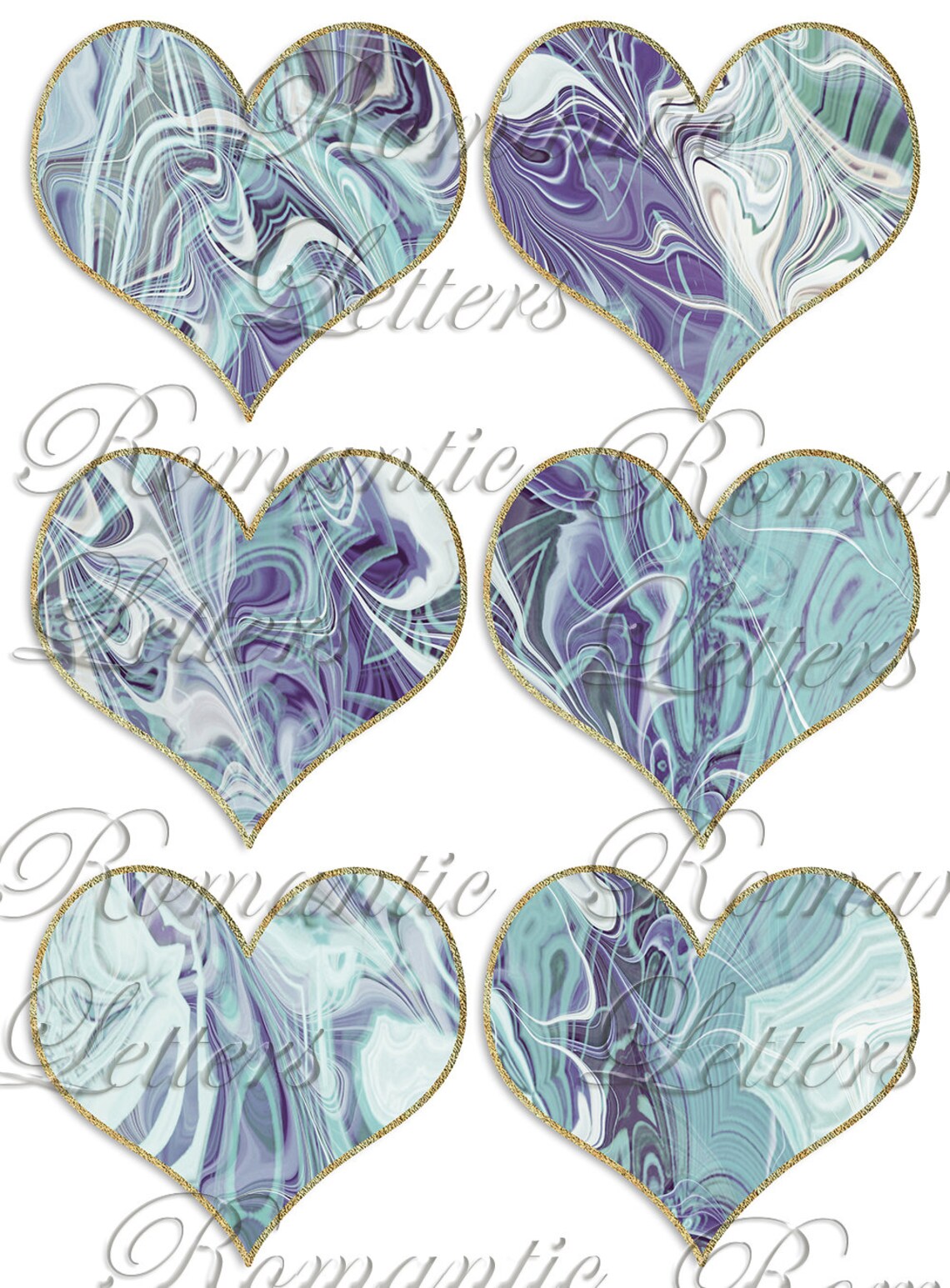 Digital Valentine Heart Clip Art Scrapbook Clip Art Shabby - Etsy