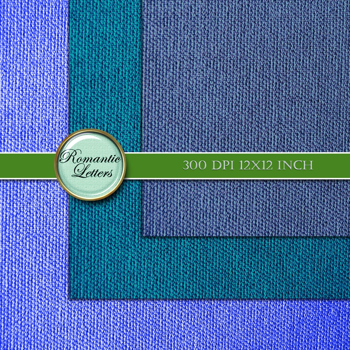 Digital Paper Pack Blue Linen Texture Digital Scrapbooking - Etsy