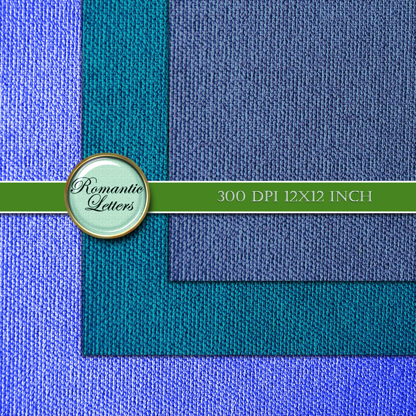 Digital paper pack blue linen texture digital scrapbooking | Etsy