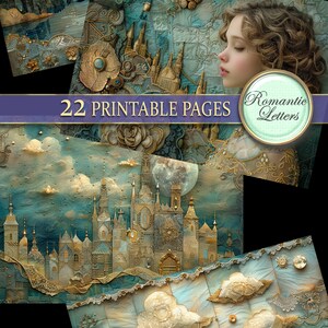 Digital Printable Scrapbook Paper Pack Magic Forest Castle Patchwork ...