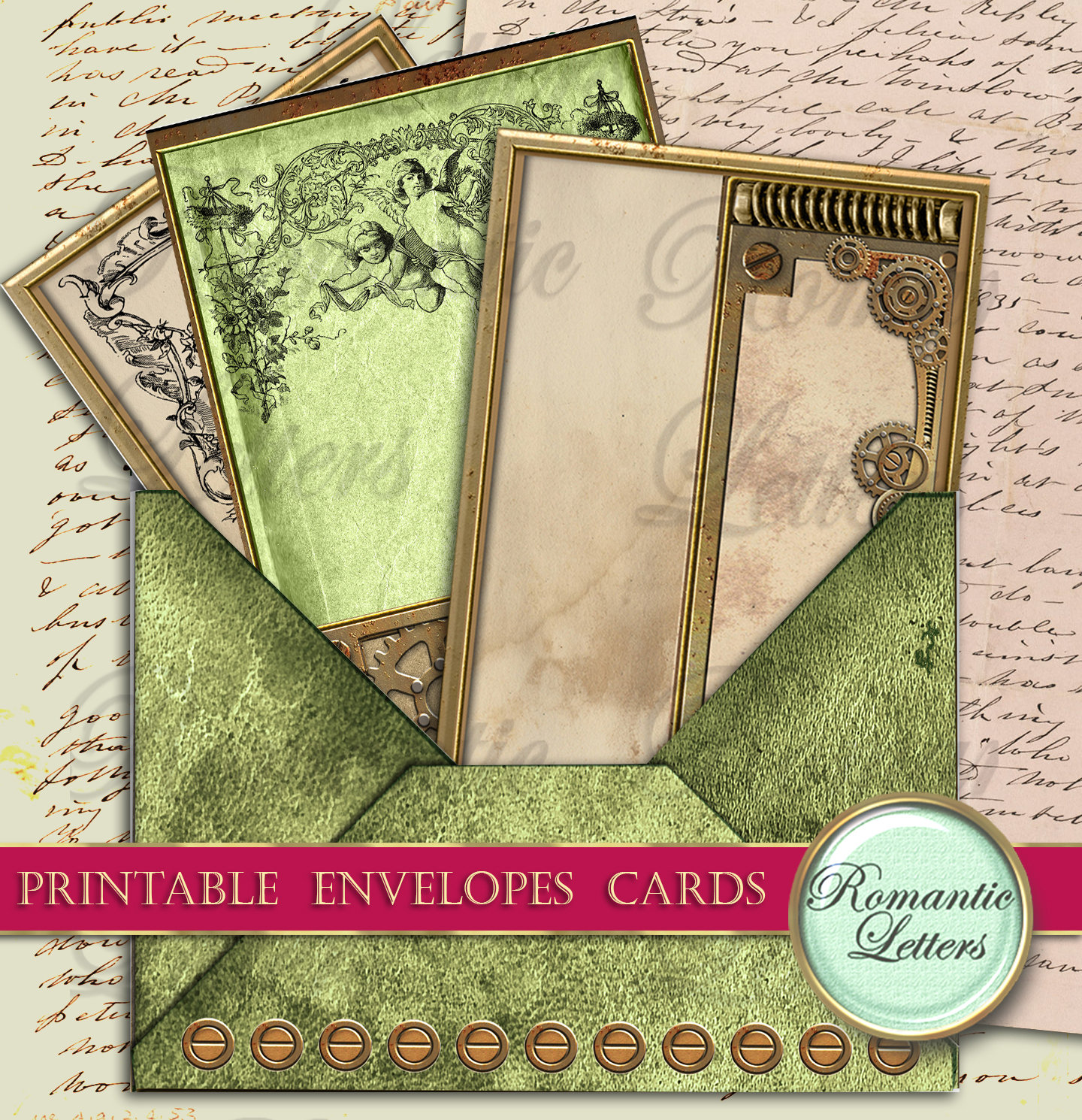 Printable Envelopes Cards Printable Victorian Cards Download - Etsy