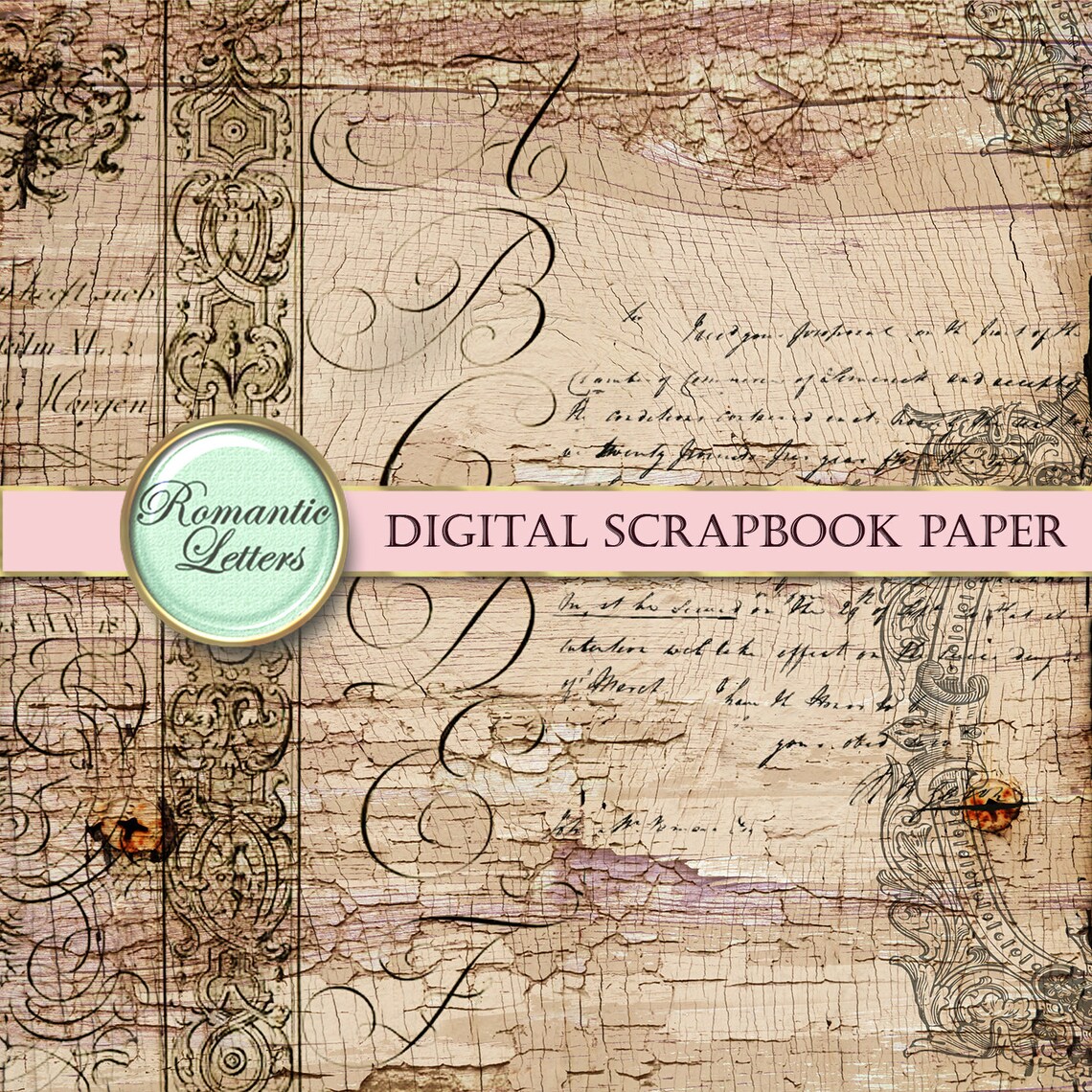 Shabby Digital Scrapbook Paper Pack Digital Background Shabby Chic ...