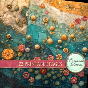 Digital Printable Scrapbook Paper Pack Patchwork Fabric Printable Craft ...