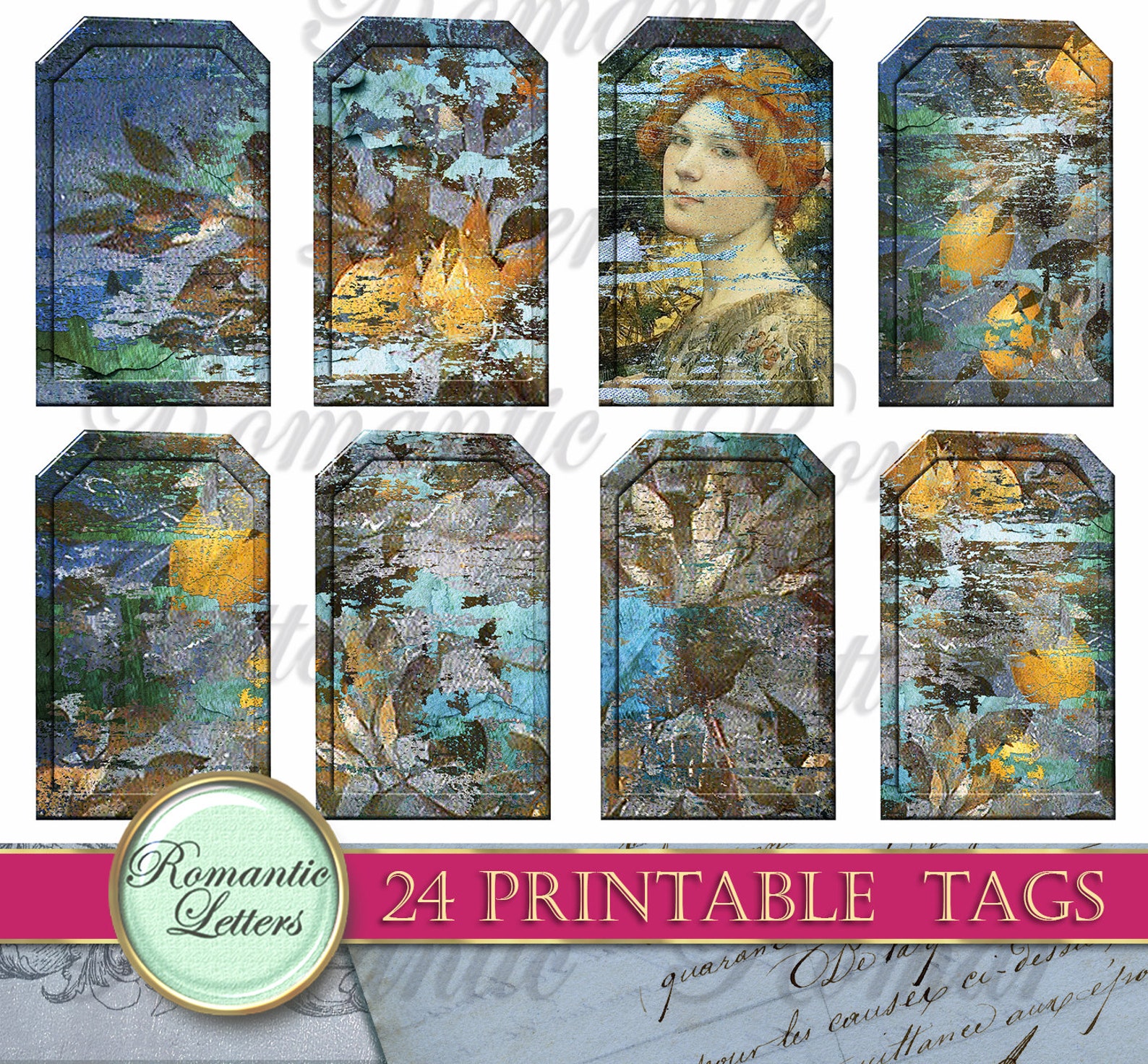 Printable Junk Journal Tags Printable Gift Tags Digital Bookmark Hang ...