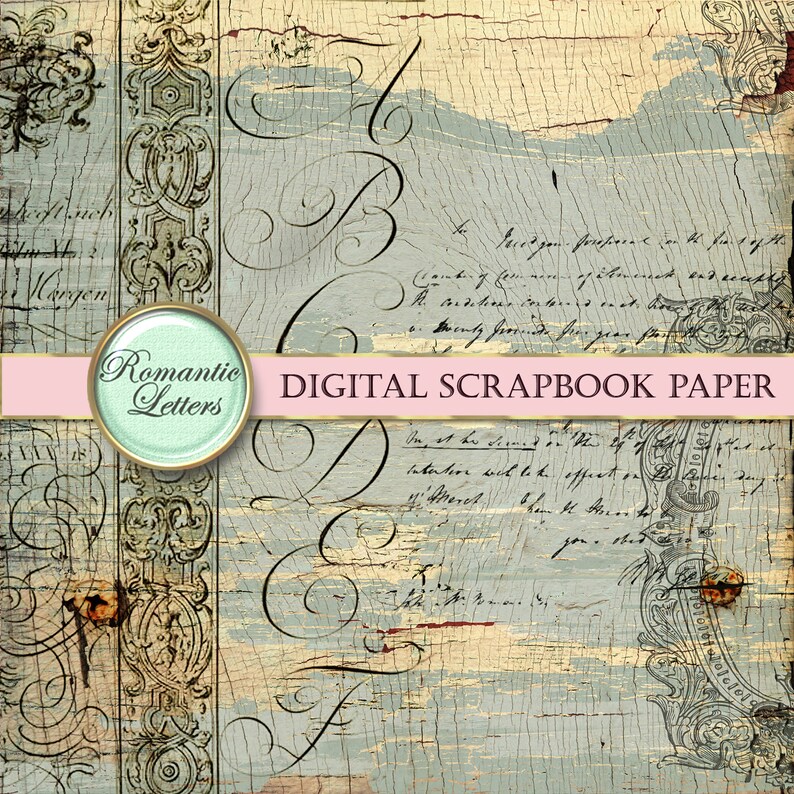 Shabby Digital Scrapbook Paper Pack Digital Background Shabby Chic ...