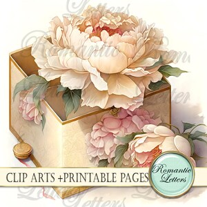 Digital Scrapbook Wedding Clip Art Flowers Watercolor Clipart Floral ...