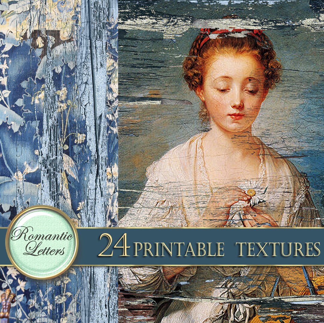 Baroque Digital Printable Scrapbook Paper Background Digital Paper Blue ...