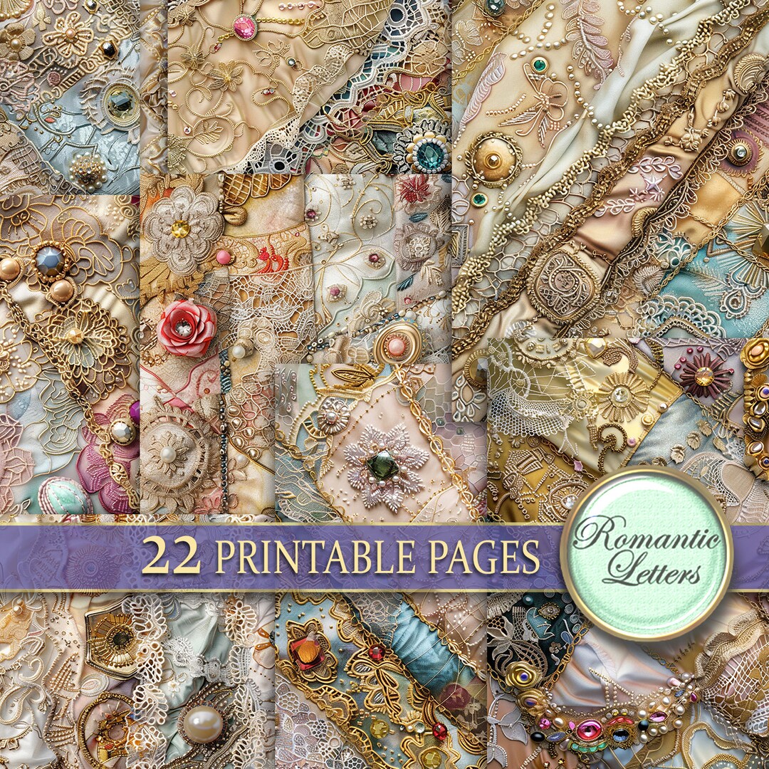 Digital Paper Lace Scrapbook Printable Paper Pack Digital Texture ...