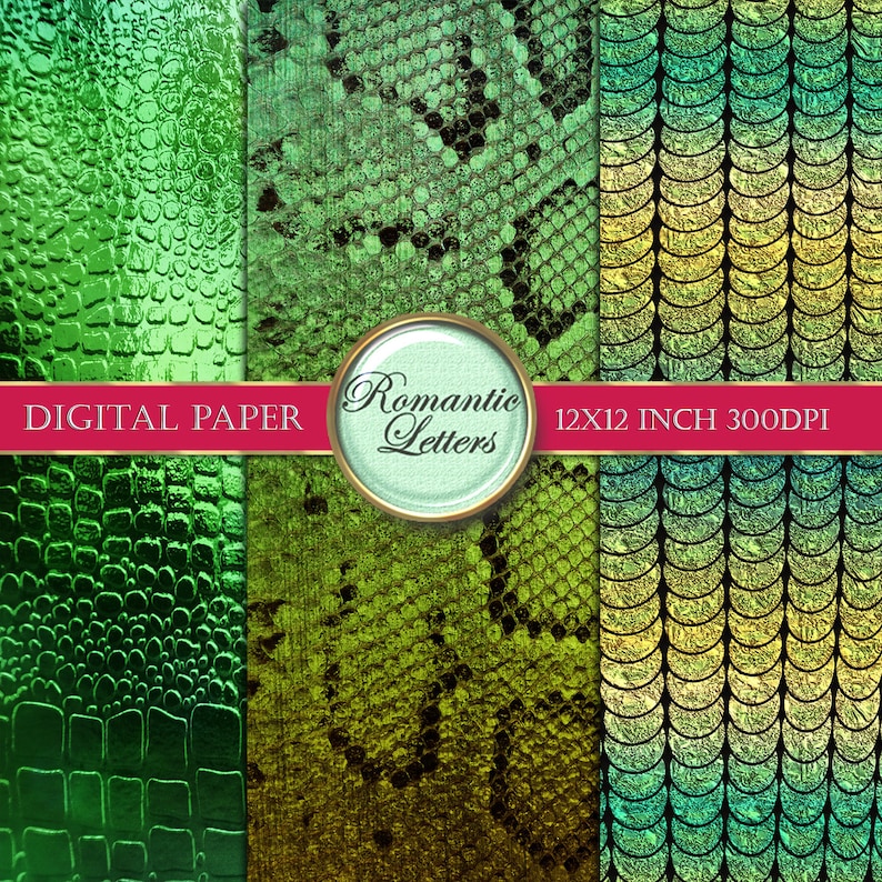 Mermaid Scales Digital Paper Fish Scales Texture Digital Scrapbook Gold ...