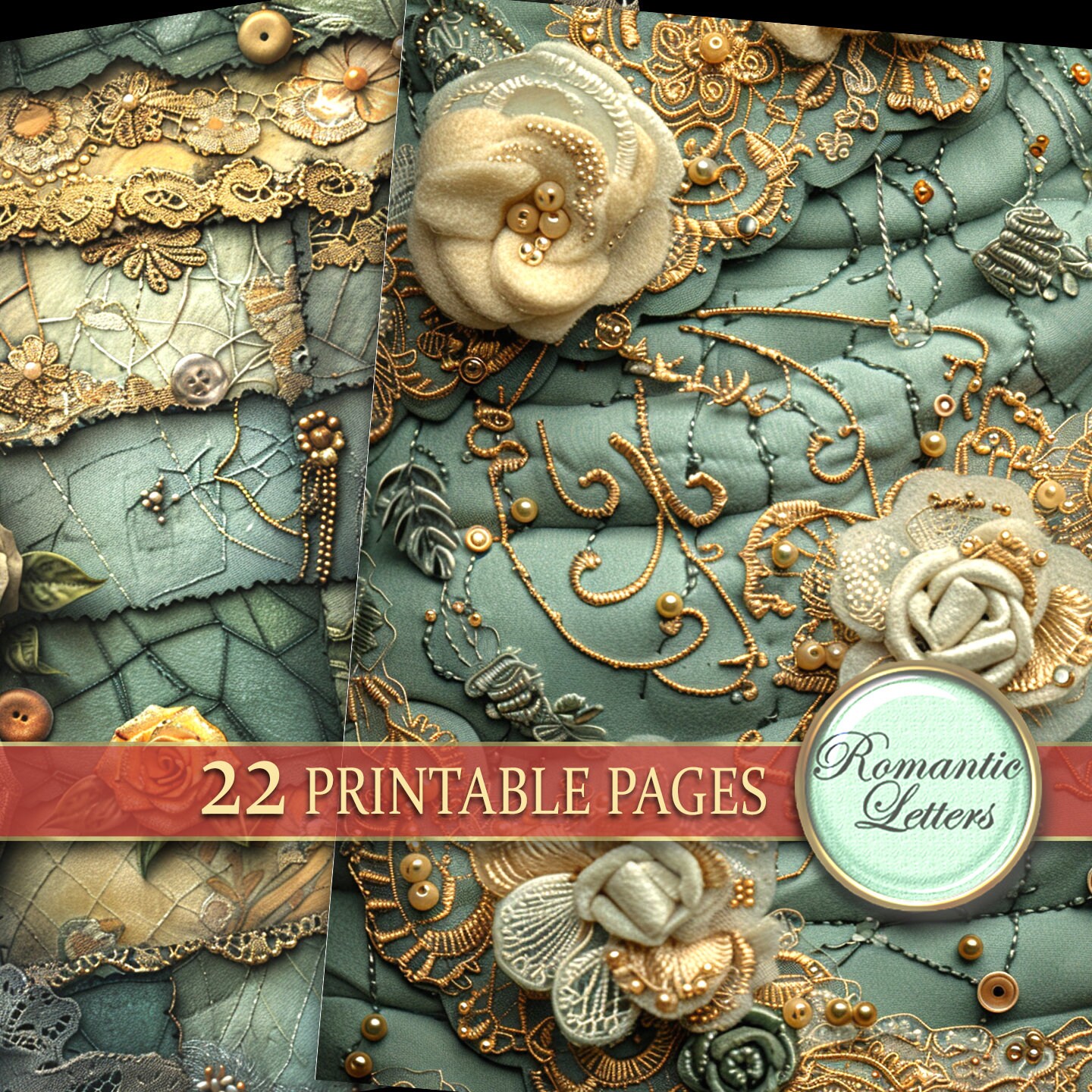 Digital Printable Scrapbook Paper Pack Patchwork Fabric Printable Craft ...